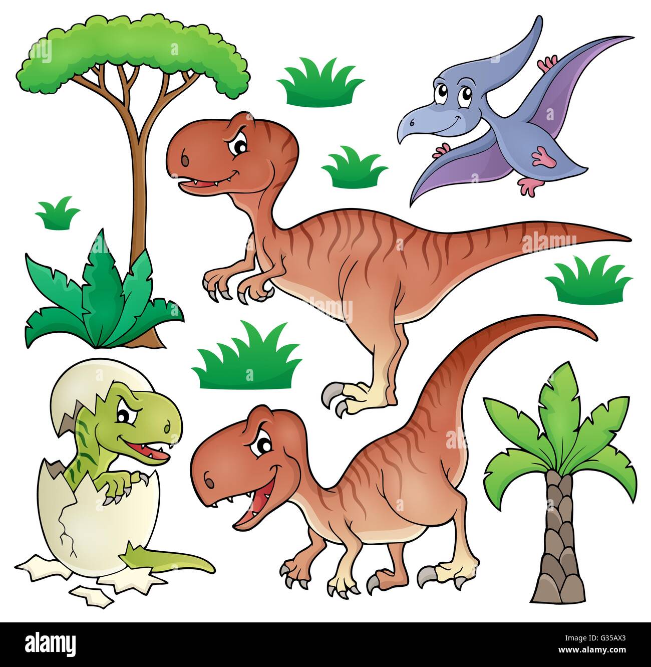 Dinosaur topic set 1 - picture illustration Stock Photo - Alamy
