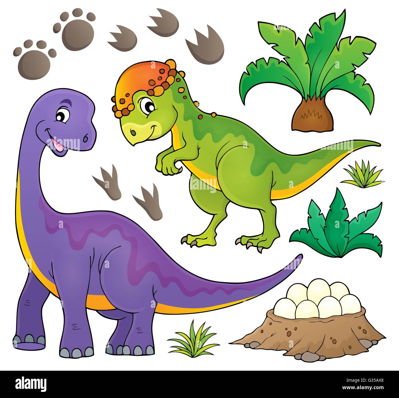 Dinosaur topic set 5 - picture illustration Stock Photo - Alamy