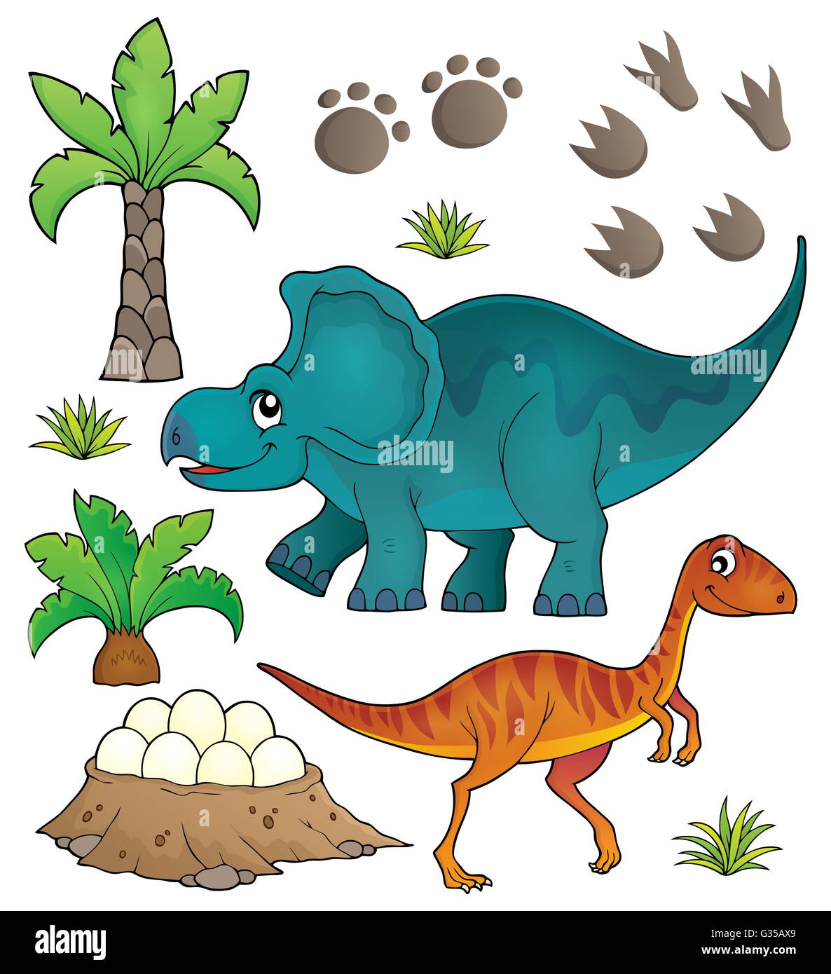 Dinosaur topic set 6 - picture illustration Stock Photo - Alamy
