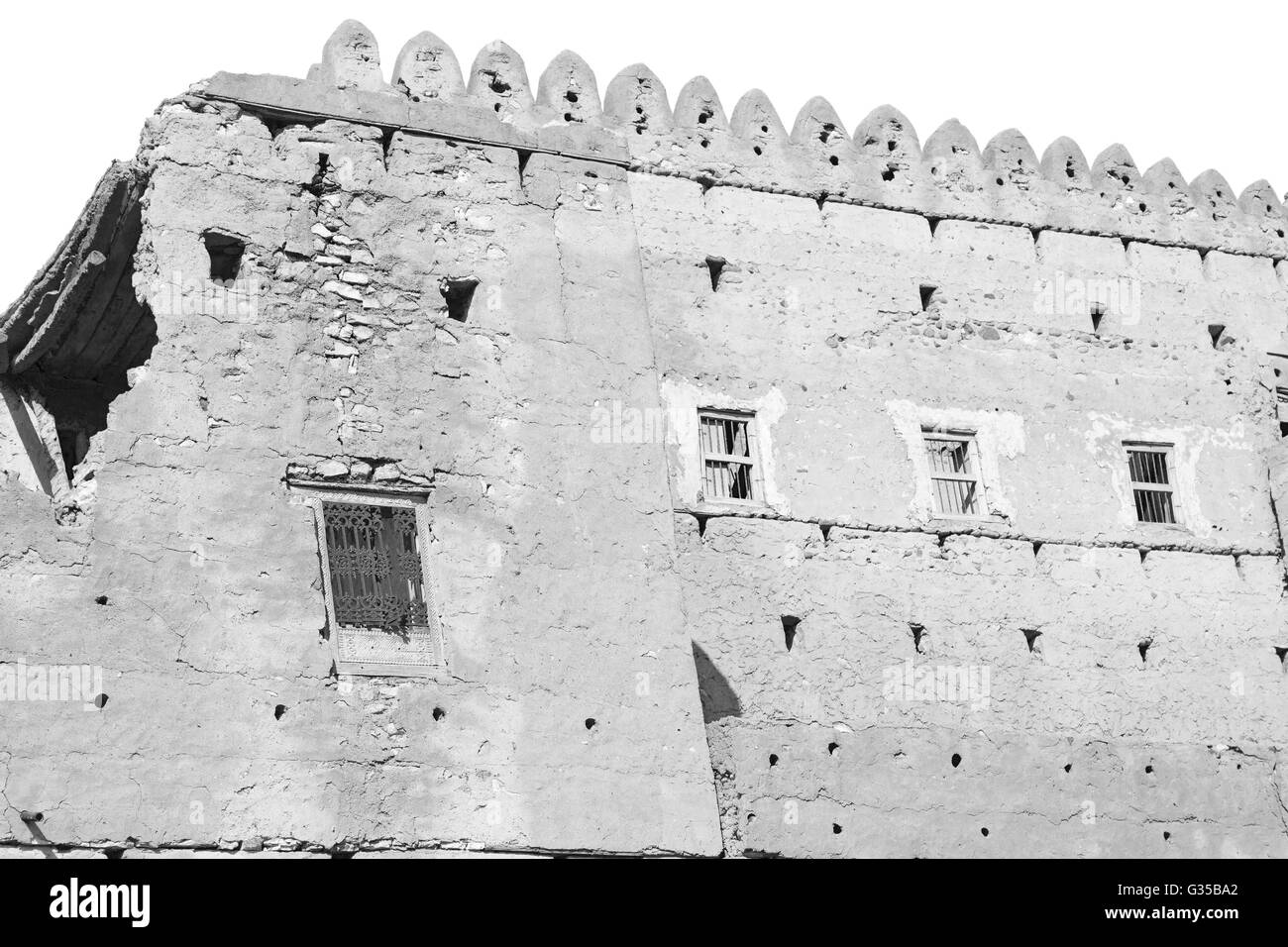 fort battlesment sky and star brick in oman muscat the old defensive ...