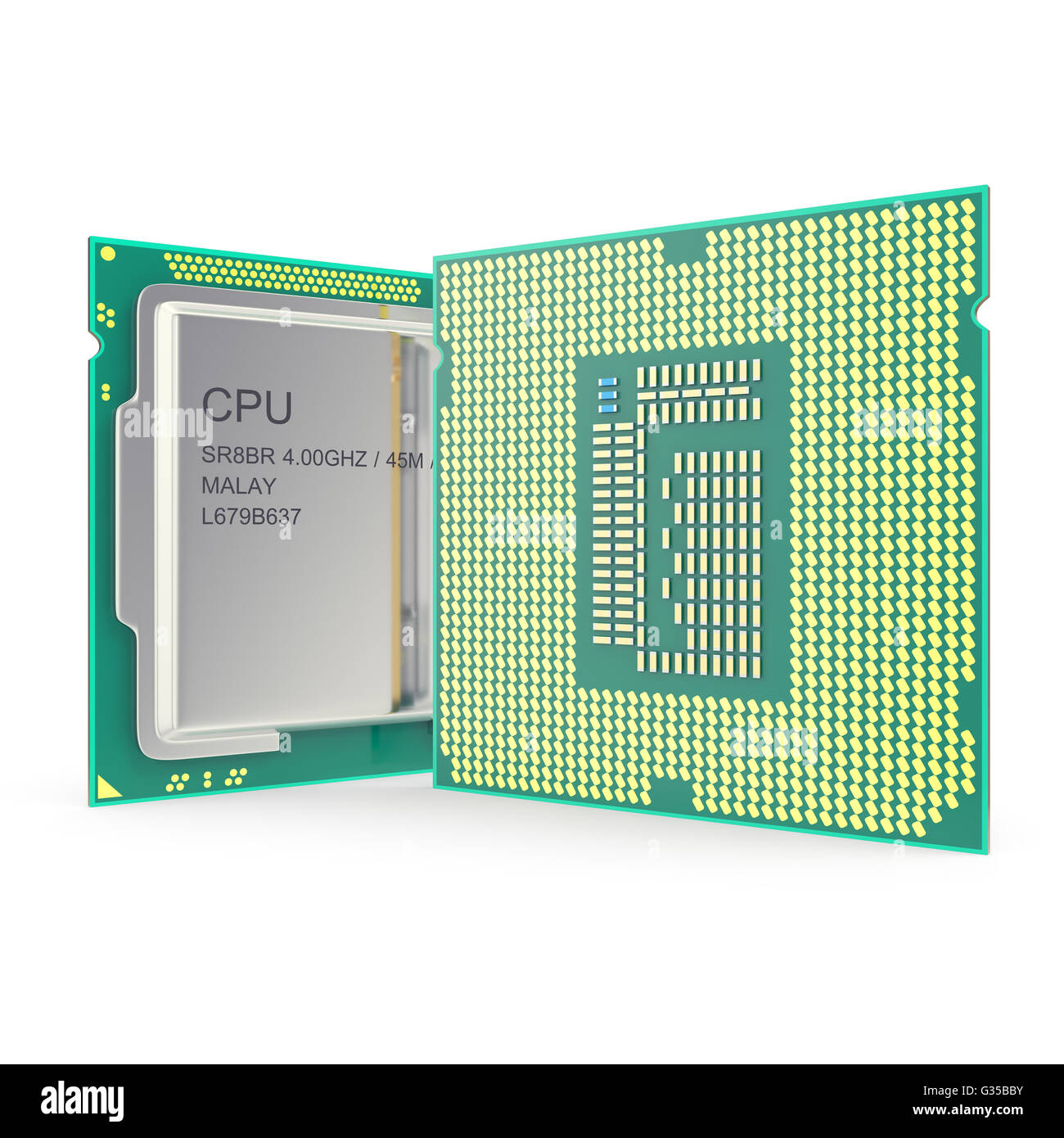 Modern Multicore Cpu Isolated On White Background 3d Illustration