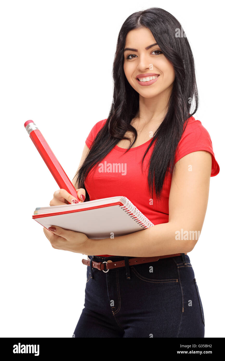 Woman writing with pencil hi-res stock photography and images - Alamy