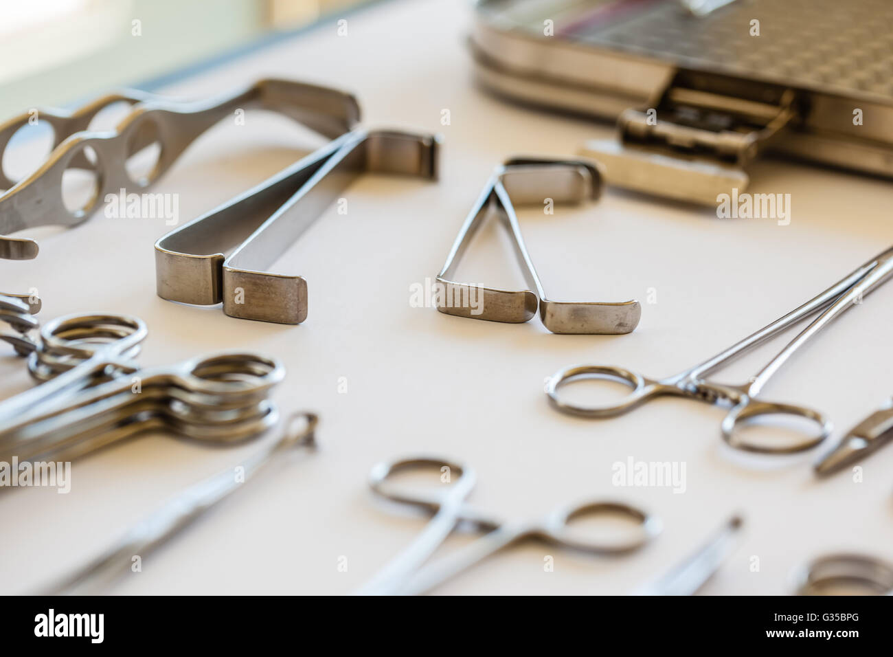 surgical instruments and tools including scalpels, forceps and tweezers ...