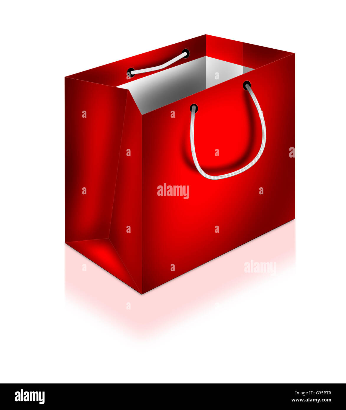 Isolated on white of red shopping bag Stock Photo - Alamy