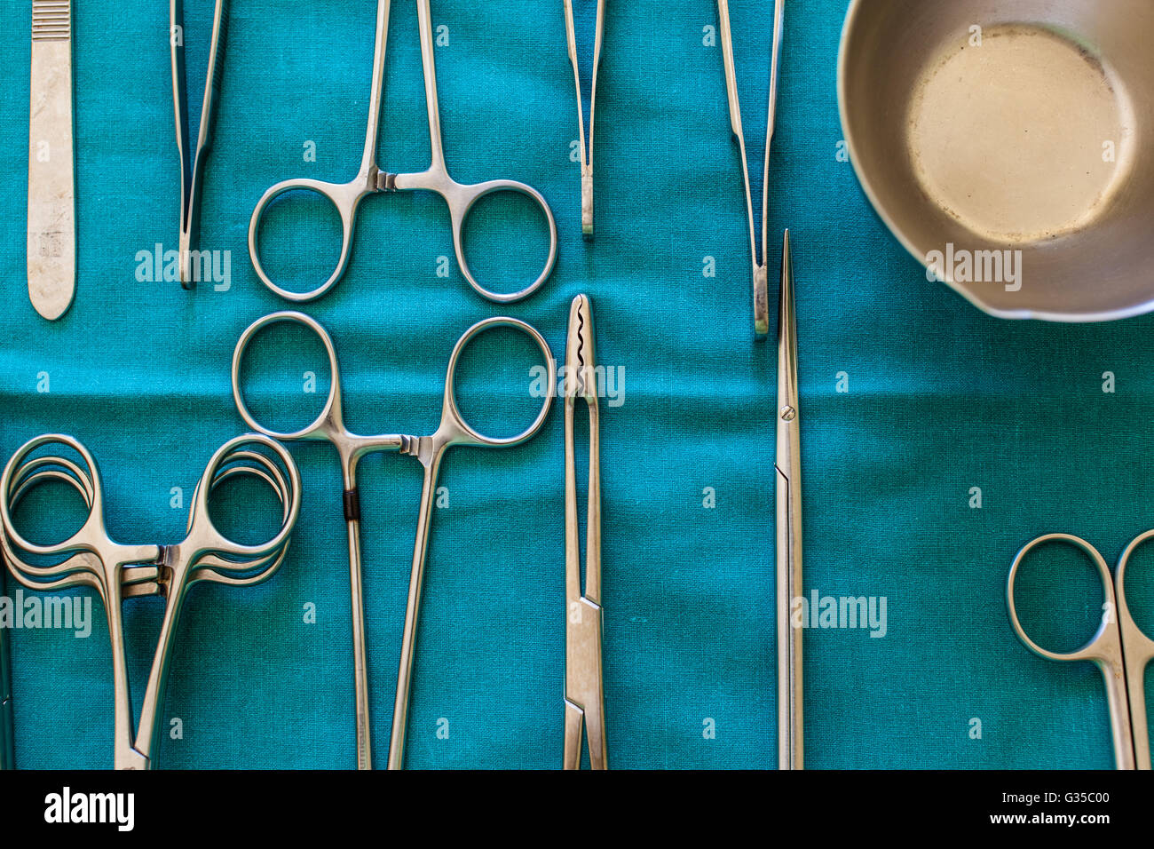 surgical instruments and tools including scalpels, forceps and tweezers ...