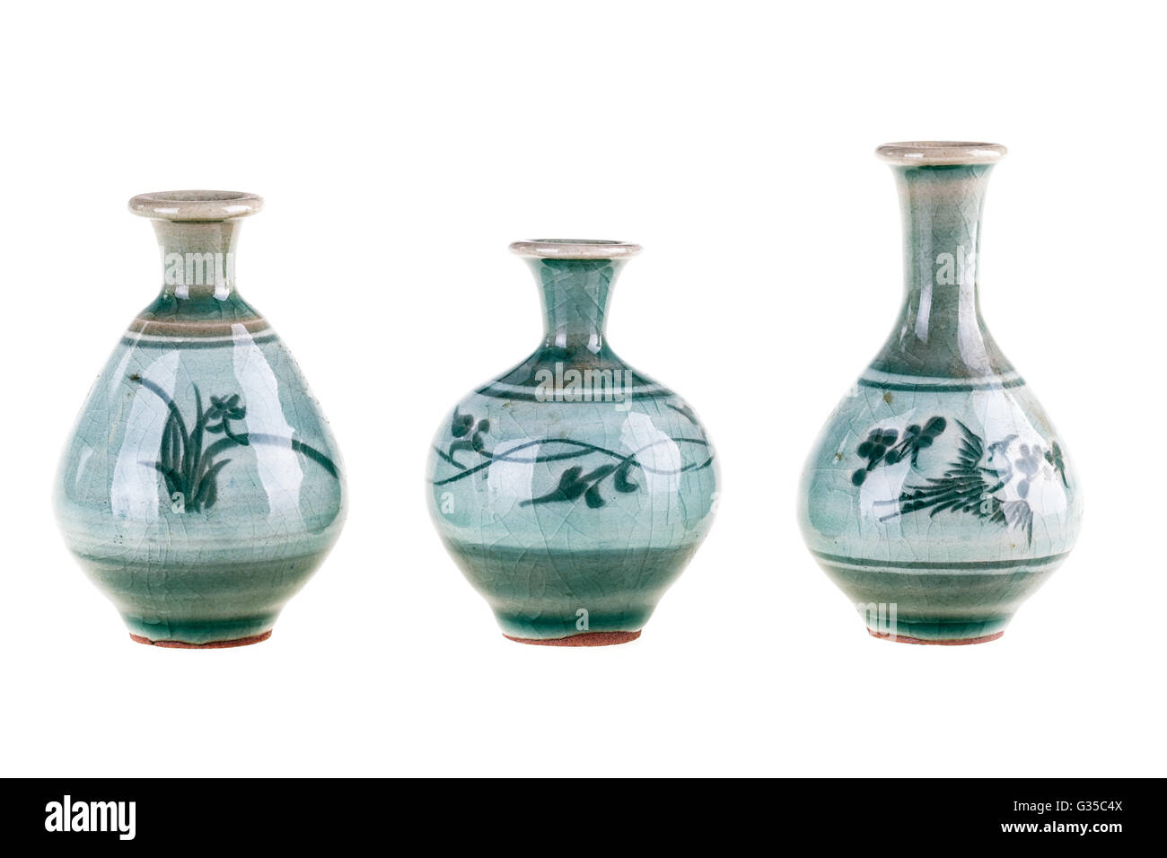 trhree small swedish pots isolated over a white background Stock Photo ...