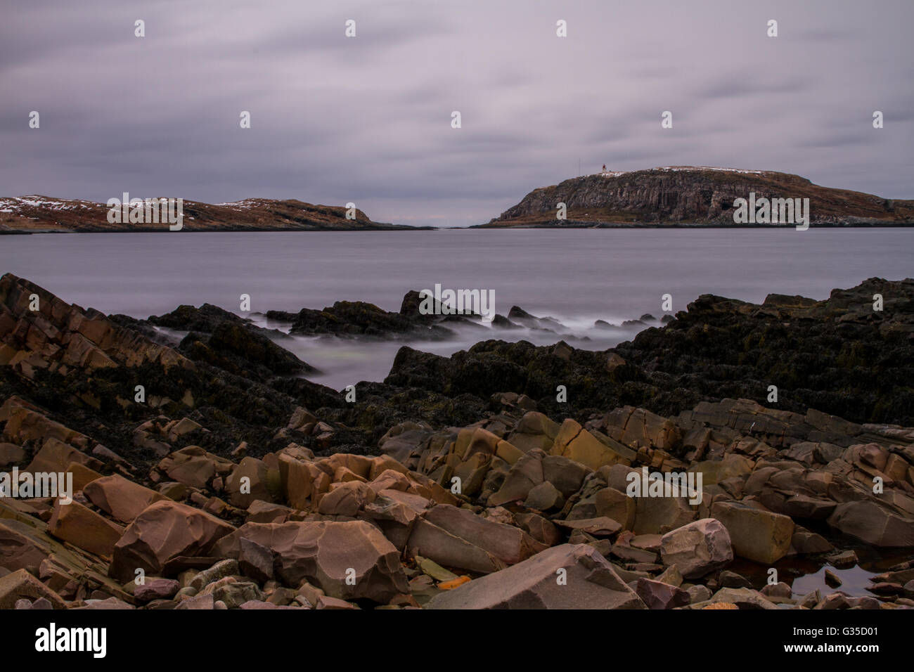 Vardø lighthouse and harbour, Norway Stock Photo - Alamy