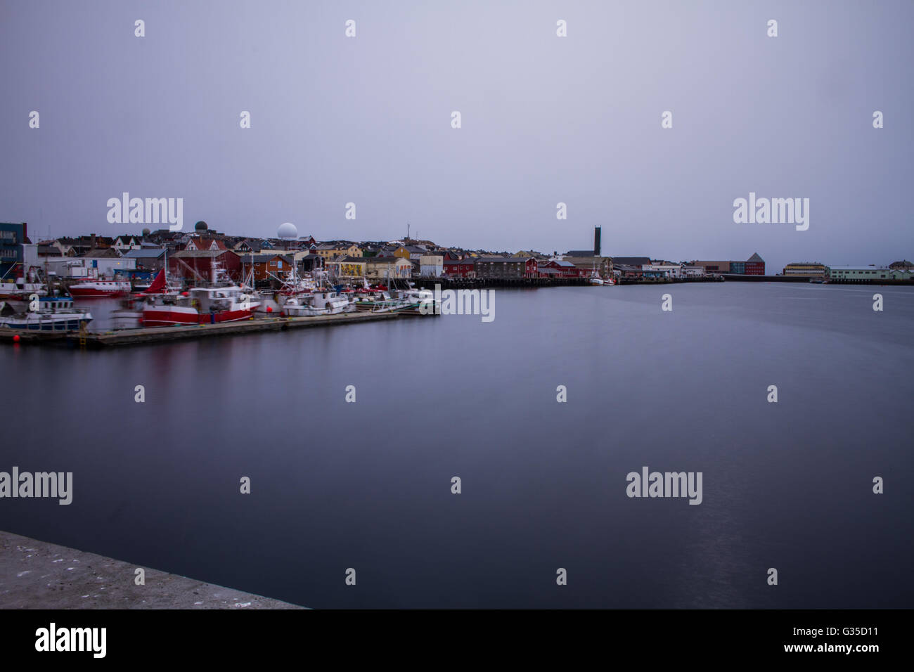 Vardø lighthouse and harbour, Norway Stock Photo - Alamy