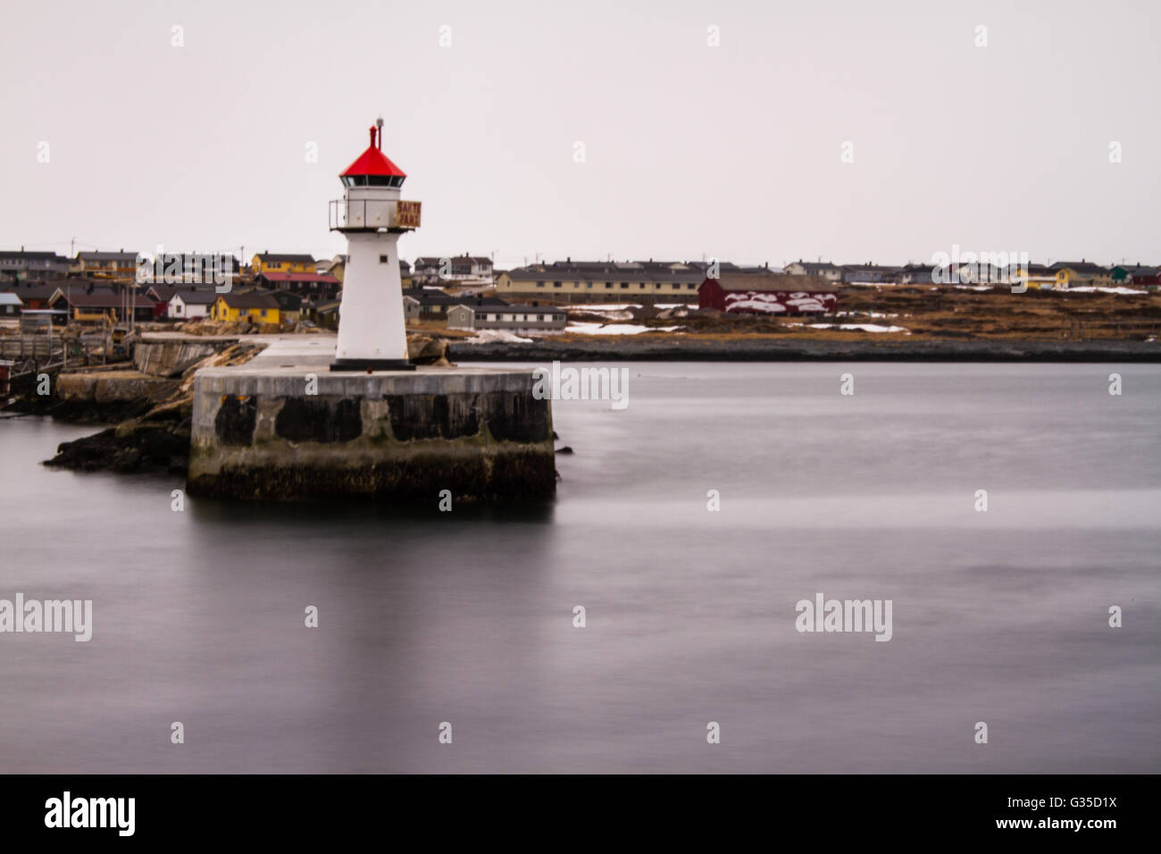 Vardø lighthouse and harbour, Norway Stock Photo - Alamy