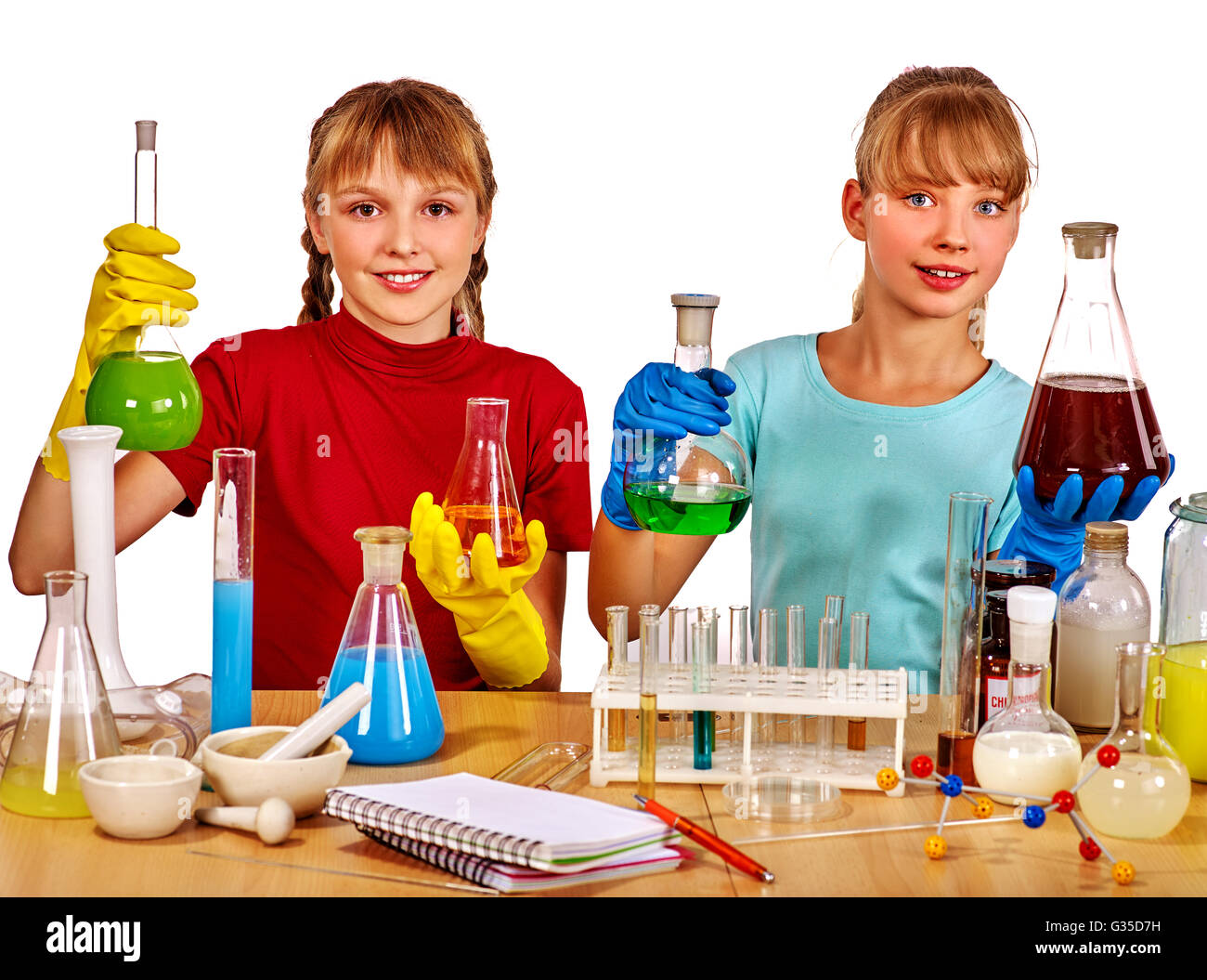 Children in chemistry class Stock Photo - Alamy