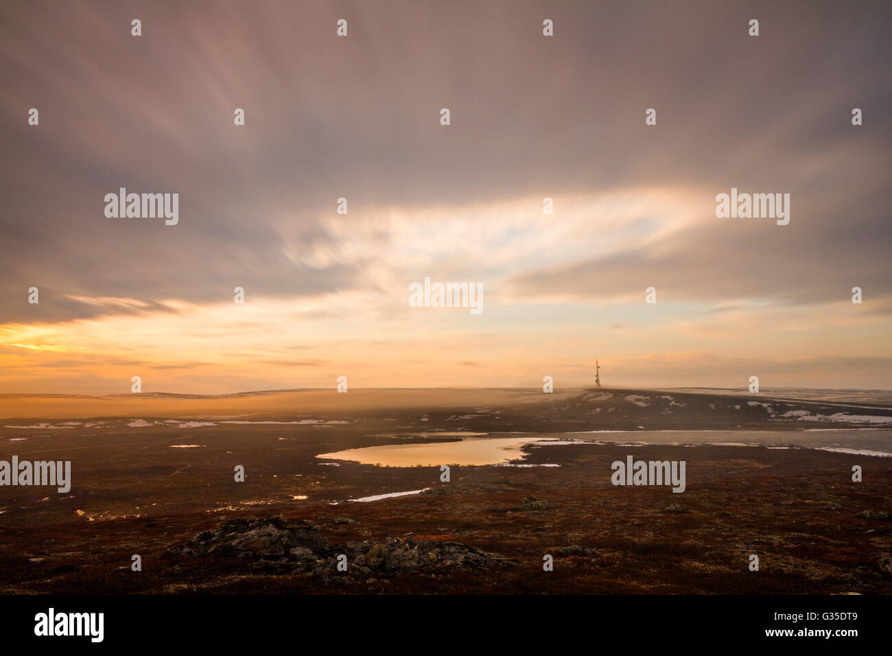 Elevated view of the town of Vadso Stock Photo - Alamy