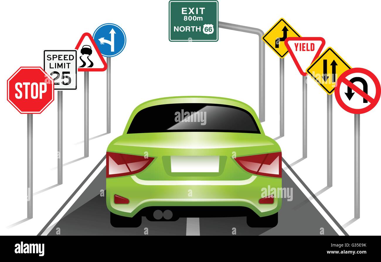 Road Signs, Traffic Signs, Transportation, Safety, Travel Stock Vector ...
