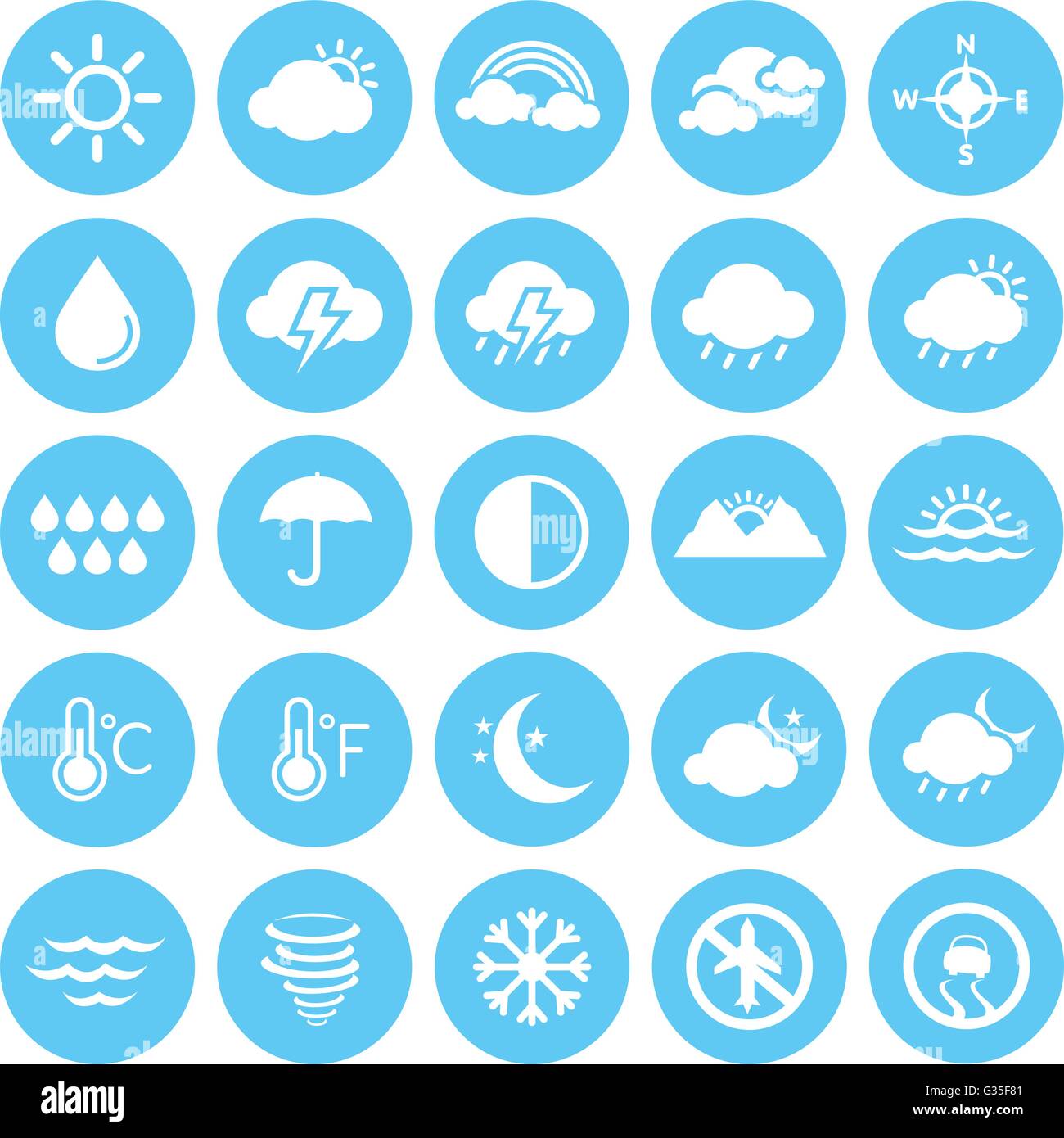 Weather Icons, Climate, Weather Forecast, Seasons Stock Vector Image ...