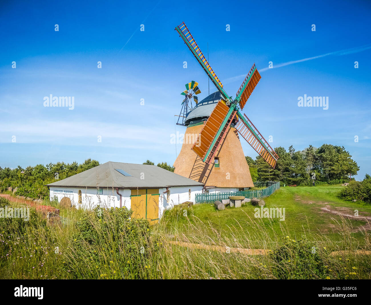 Thatched roof windmill hi-res stock photography and images - Alamy