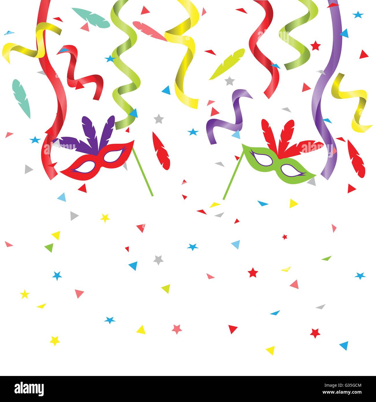 Celebration festive circle frame, background with confetti, hanging ...