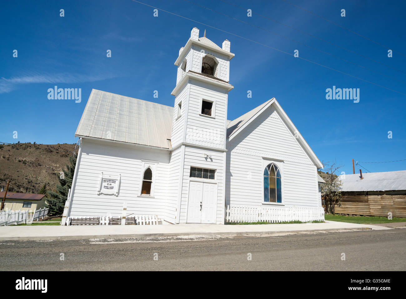 First Baptist Church in Mitchell, Oregon Stock Photo - Alamy