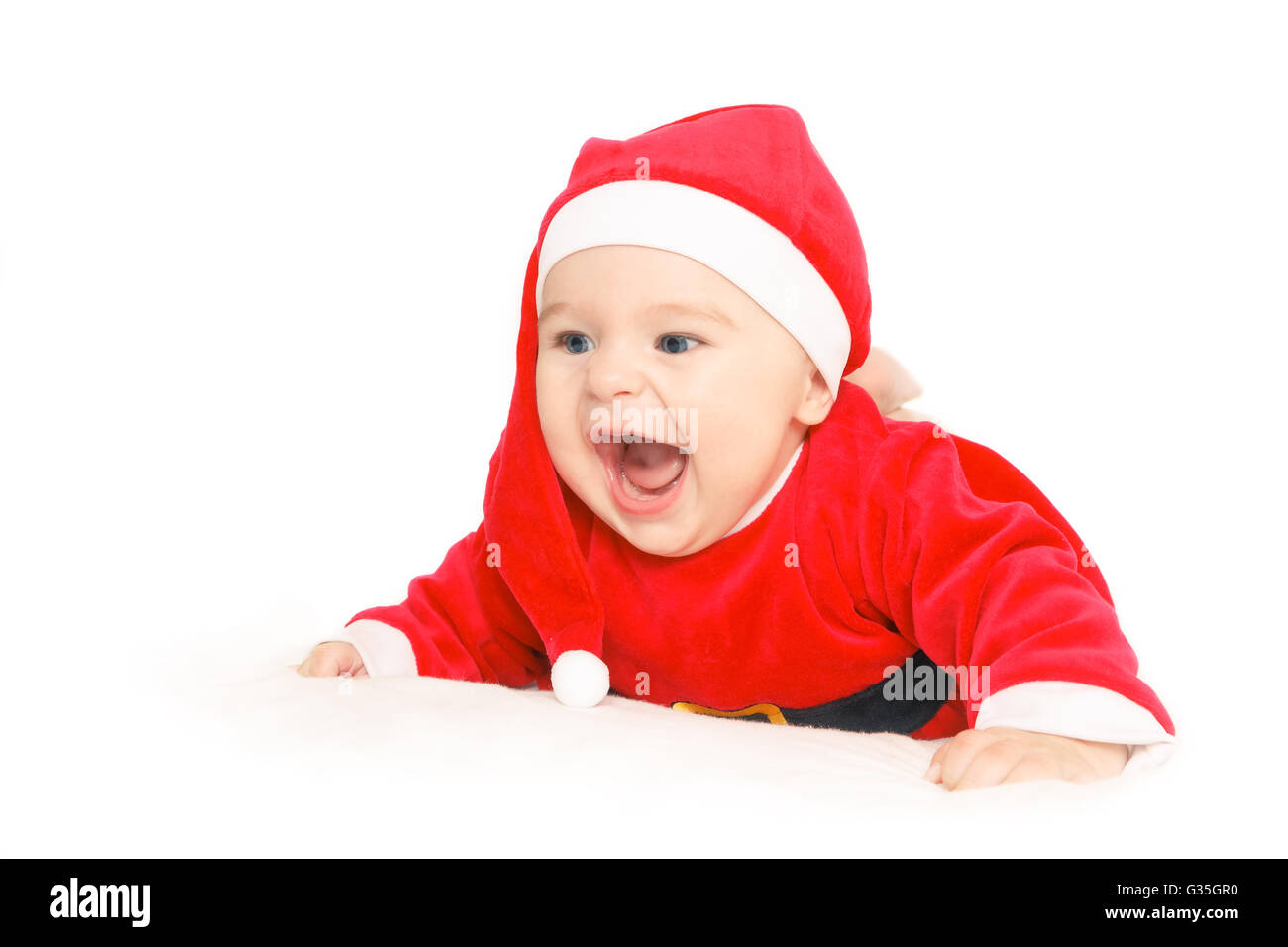 Happy baby Santa Claus Stock Photo - Alamy