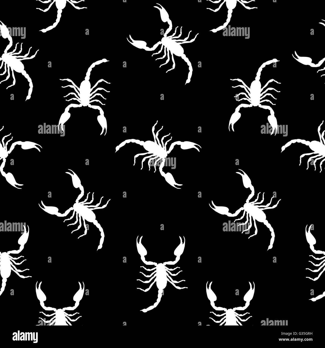 Large Scorpion Silhouette Seamless Pattern Background Vector Ill Stock ...