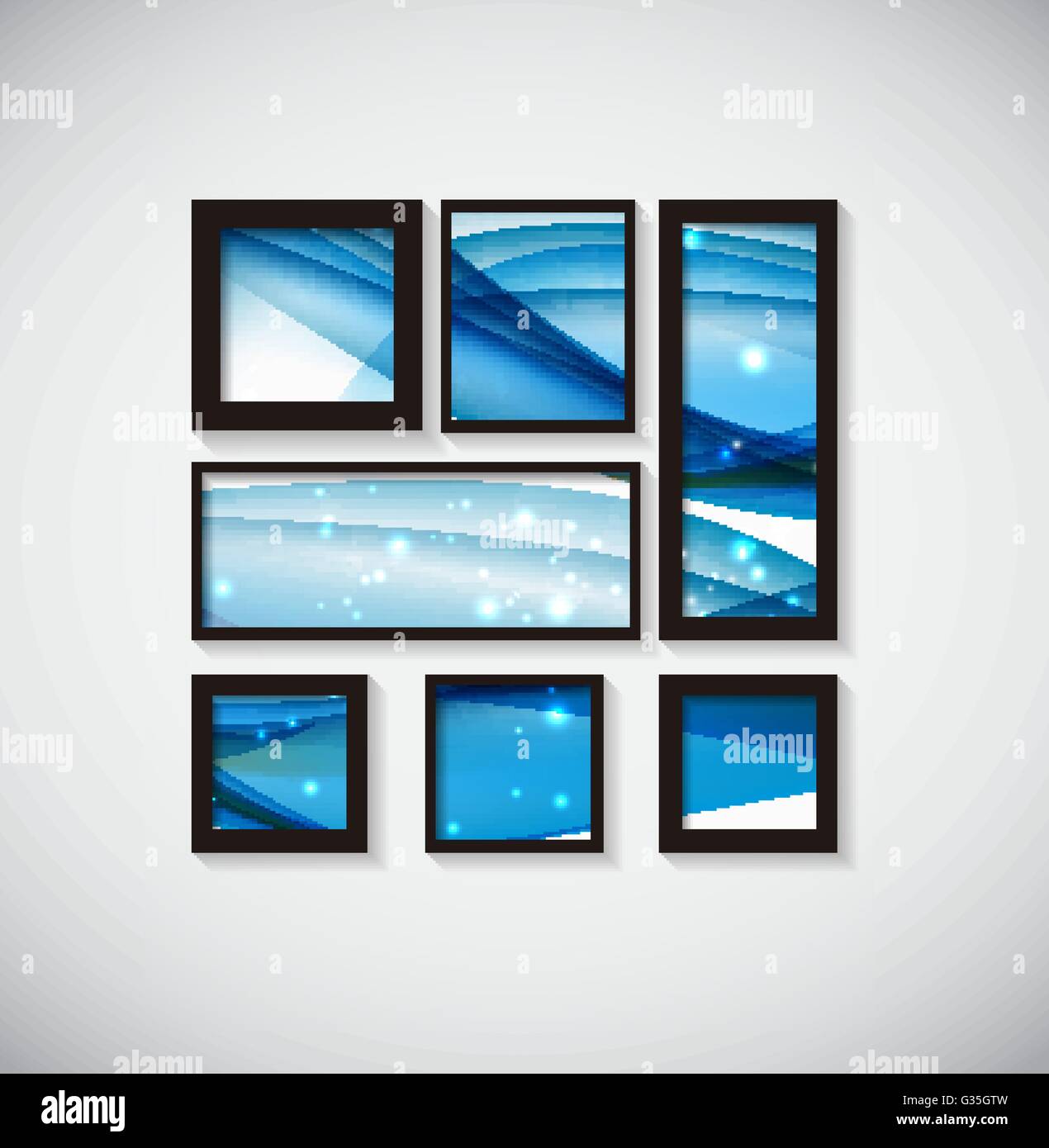 Abstract Gallery Background with Frame and Beautiful Wave. Vecto Stock ...