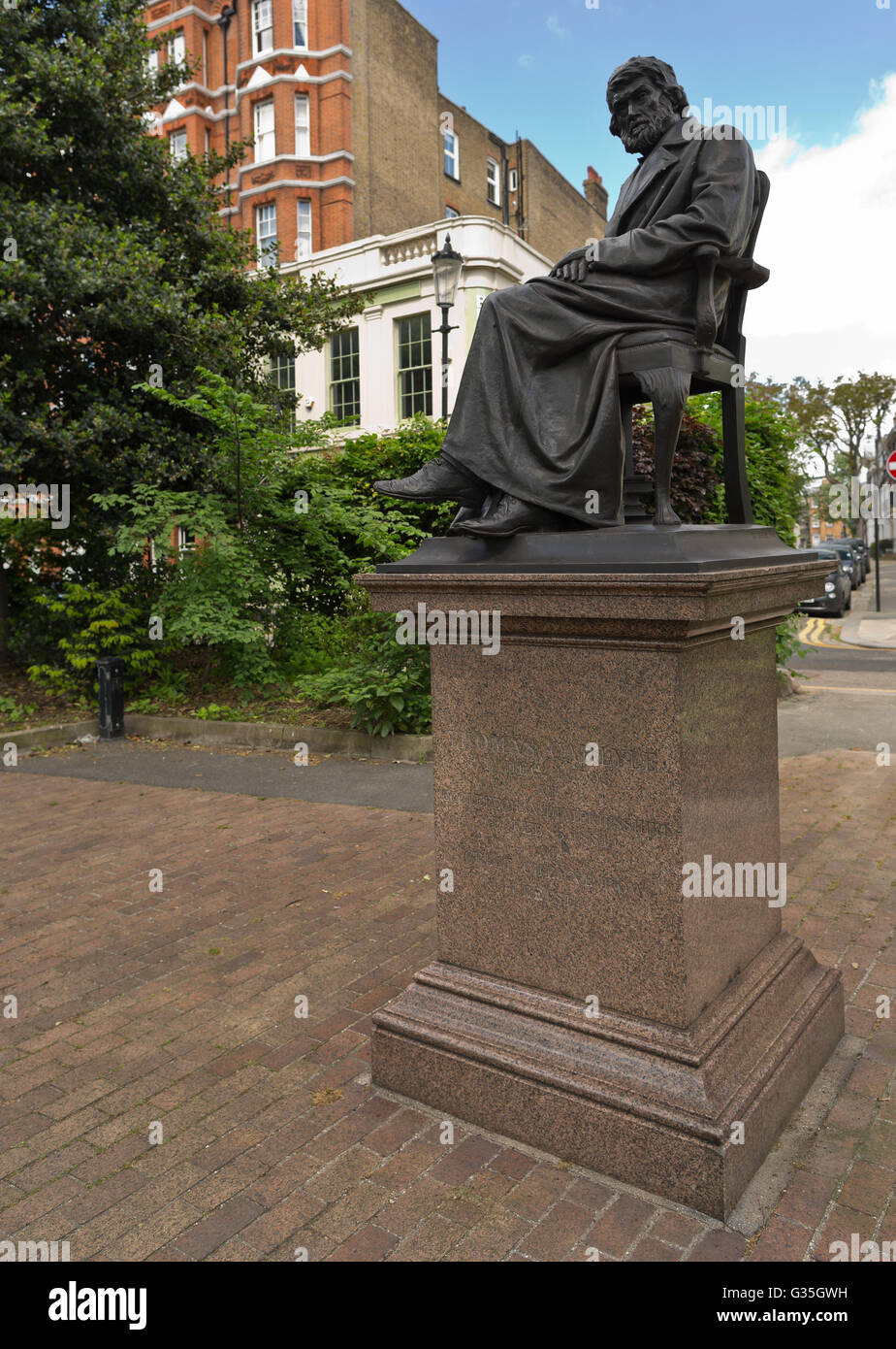 Scottish philosopher Thomas Carlyle memorial statue, London, UK, Europe ...