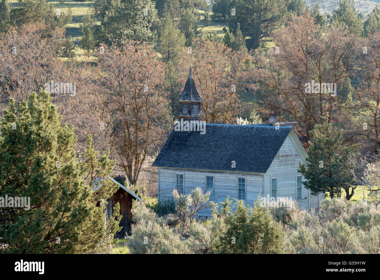 Old church in the ghost town of Richmond, Oregon Stock Photo - Alamy