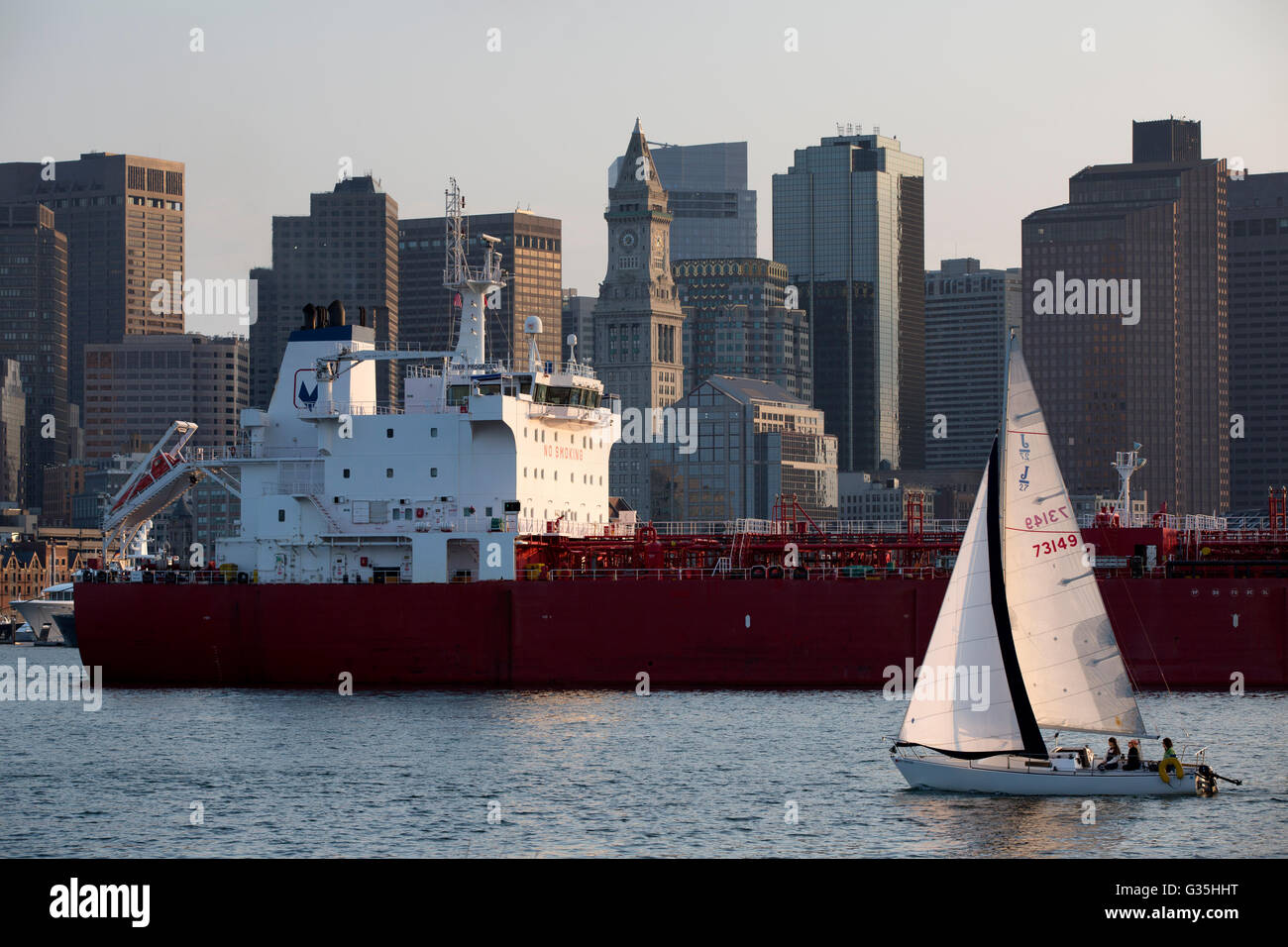 Oil tanker entering Boston Harbor Stock Photo - Alamy