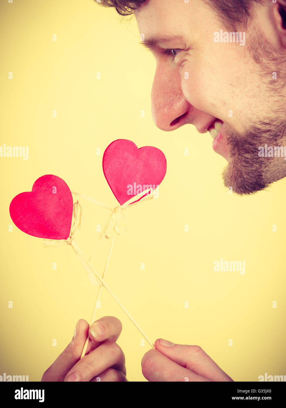 Romance feelings affection relationship concept. Couple in affectionate ...