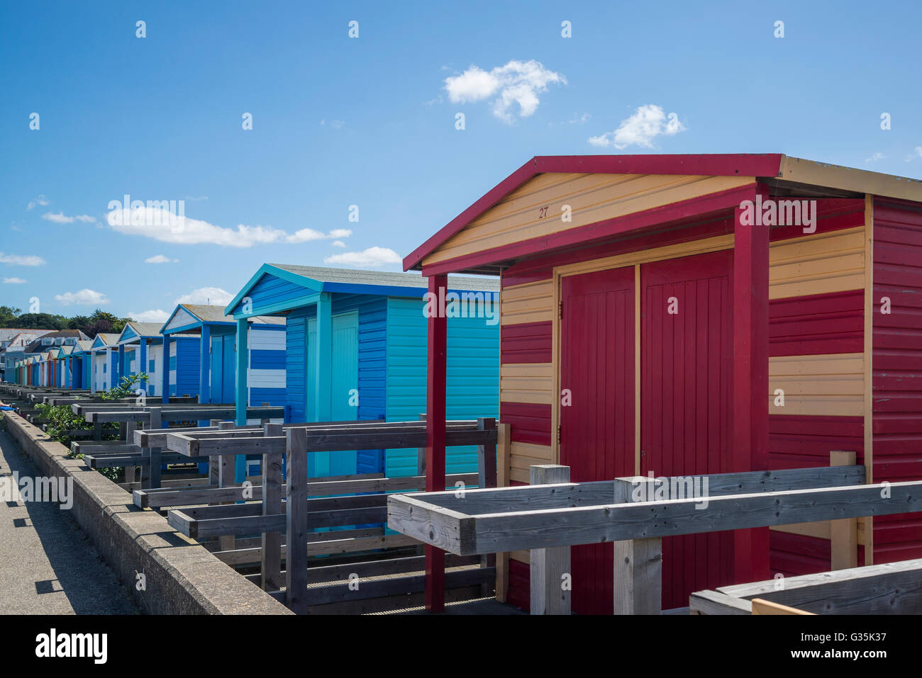 Cute beach huts hi-res stock photography and images - Alamy