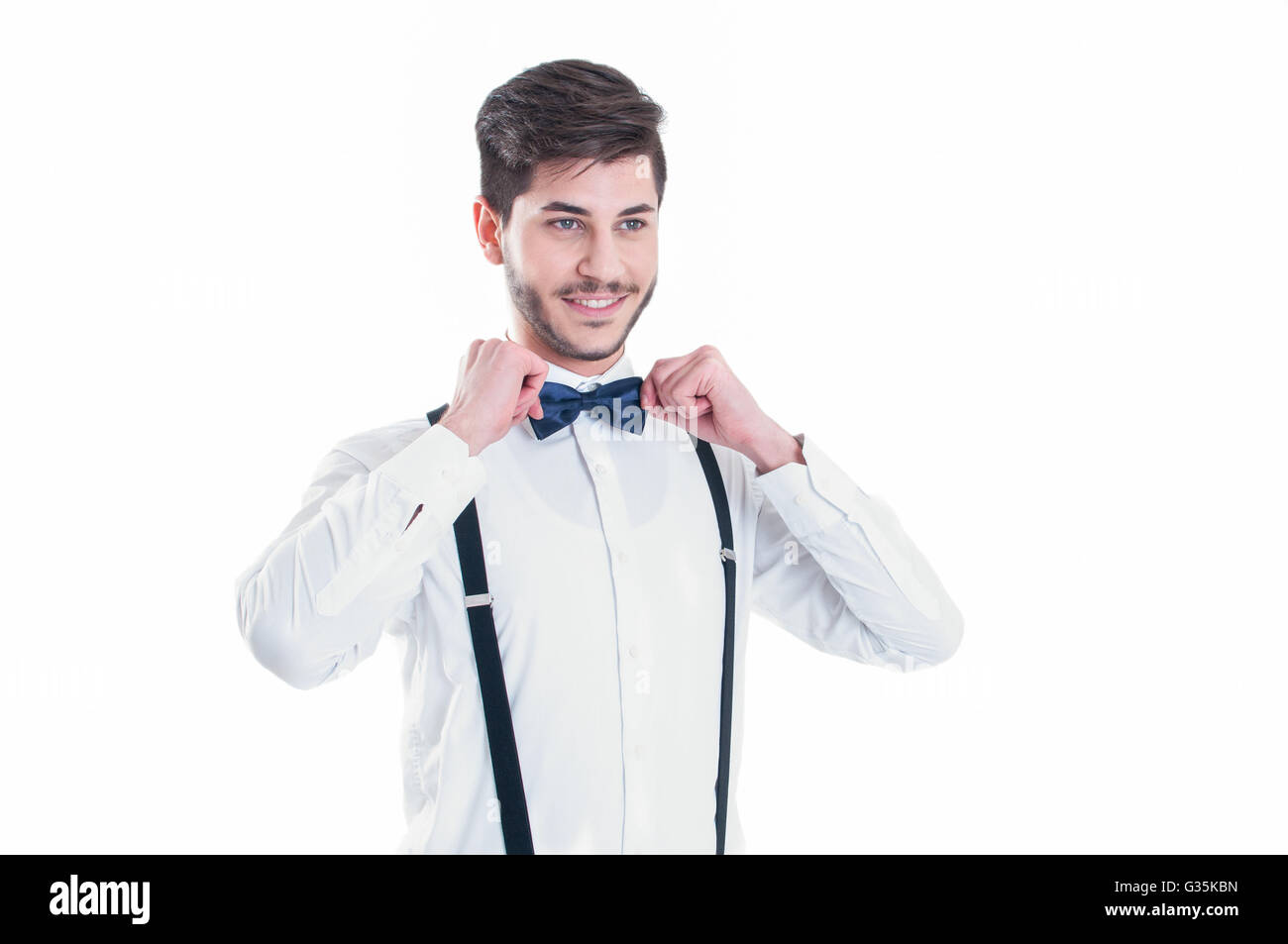 Portrait smiling mature man correcting hi-res stock photography and ...