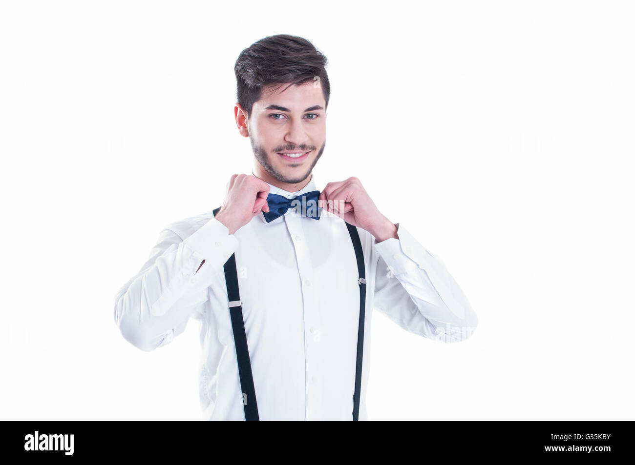 Portrait smiling mature man correcting hi-res stock photography and ...