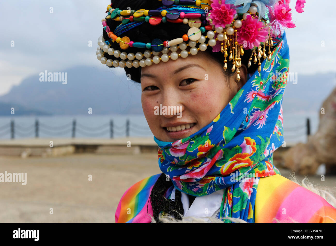 CHINA Yunnan Lugu Lake , ethnic minority Mosuo who are buddhist and ...