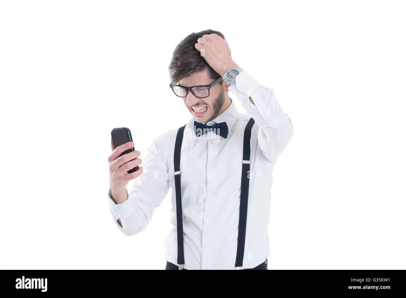 Man screaming cell hi-res stock photography and images - Alamy