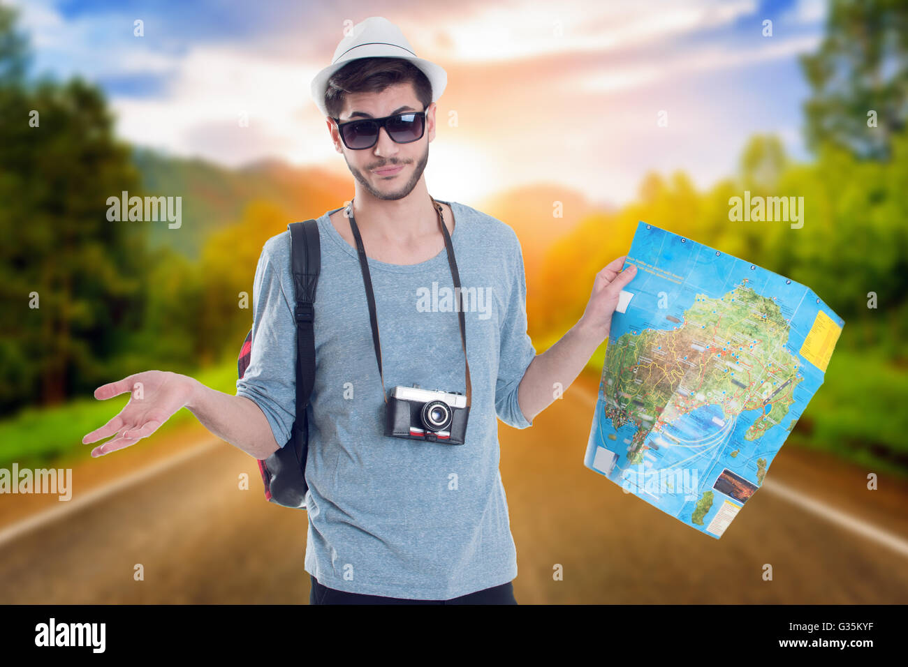 Boy reading a map hi-res stock photography and images - Alamy