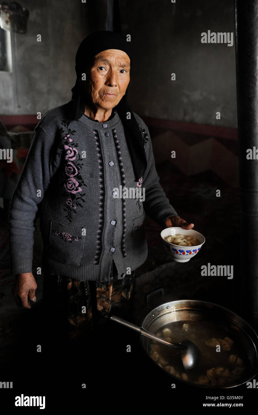 CHINA province Xinjiang, uighur villages around city Kashgar where ...