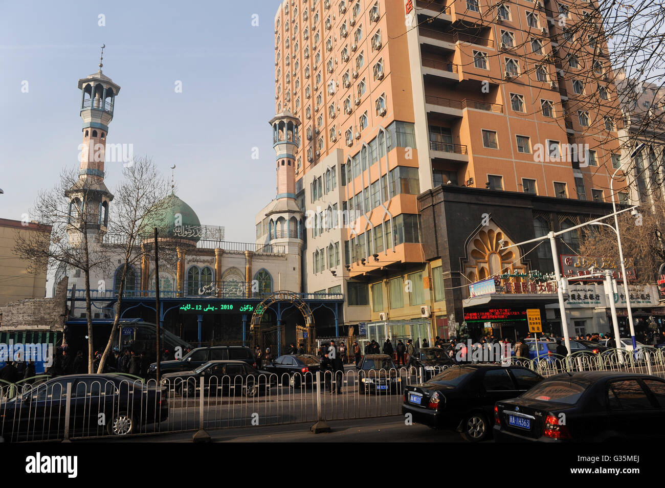CHINA province Xinjiang city Urumqi , grand white mosque, due to high ...