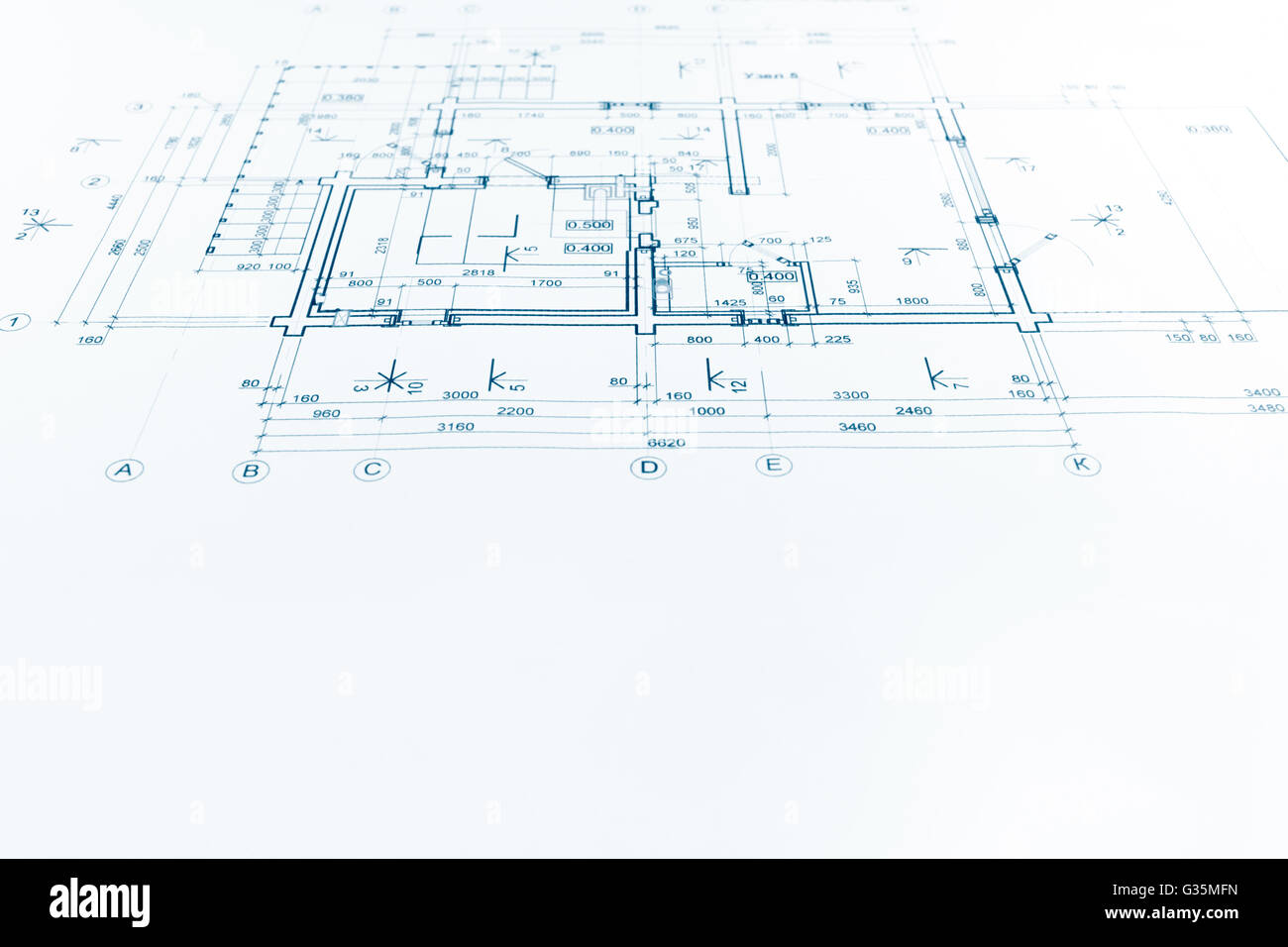 architectural background with construction plan technical drawing Stock ...