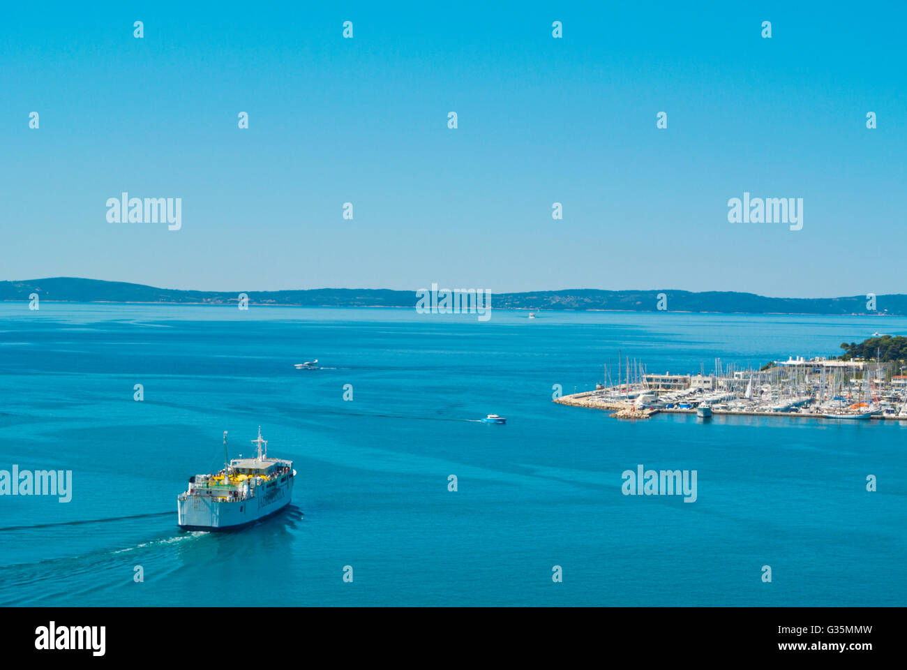 Passenger ferry leaving the port, Split, Dalmatia, Croatia Stock Photo ...