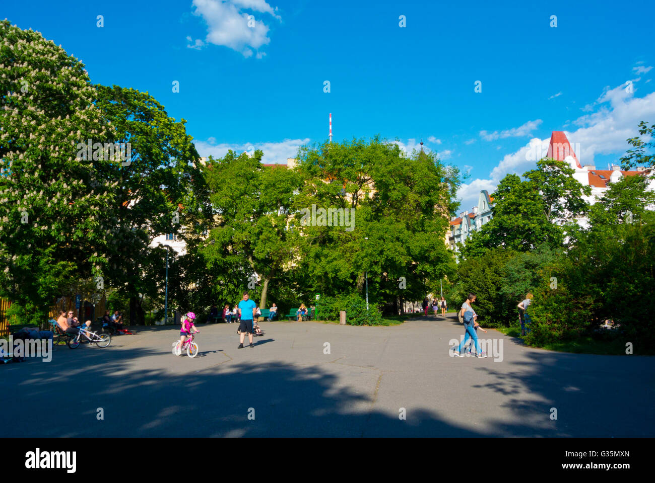 Riegrovy sady park, Zizkov, Prague, Czech Republic, Europe Stock Photo ...