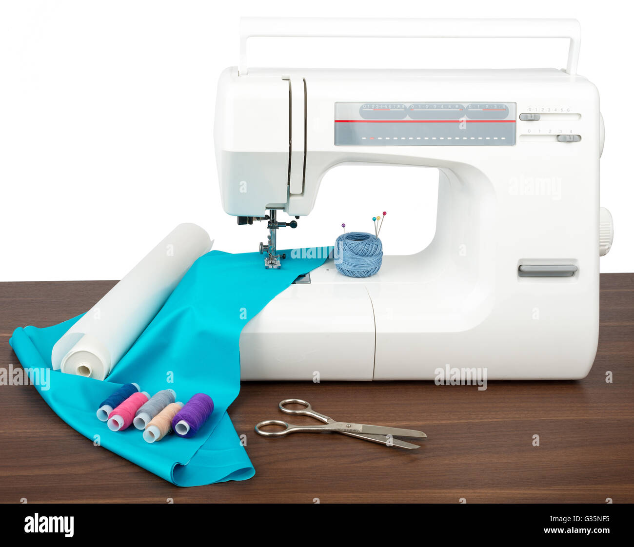 Tailor workshop with sewing machine Stock Photo - Alamy