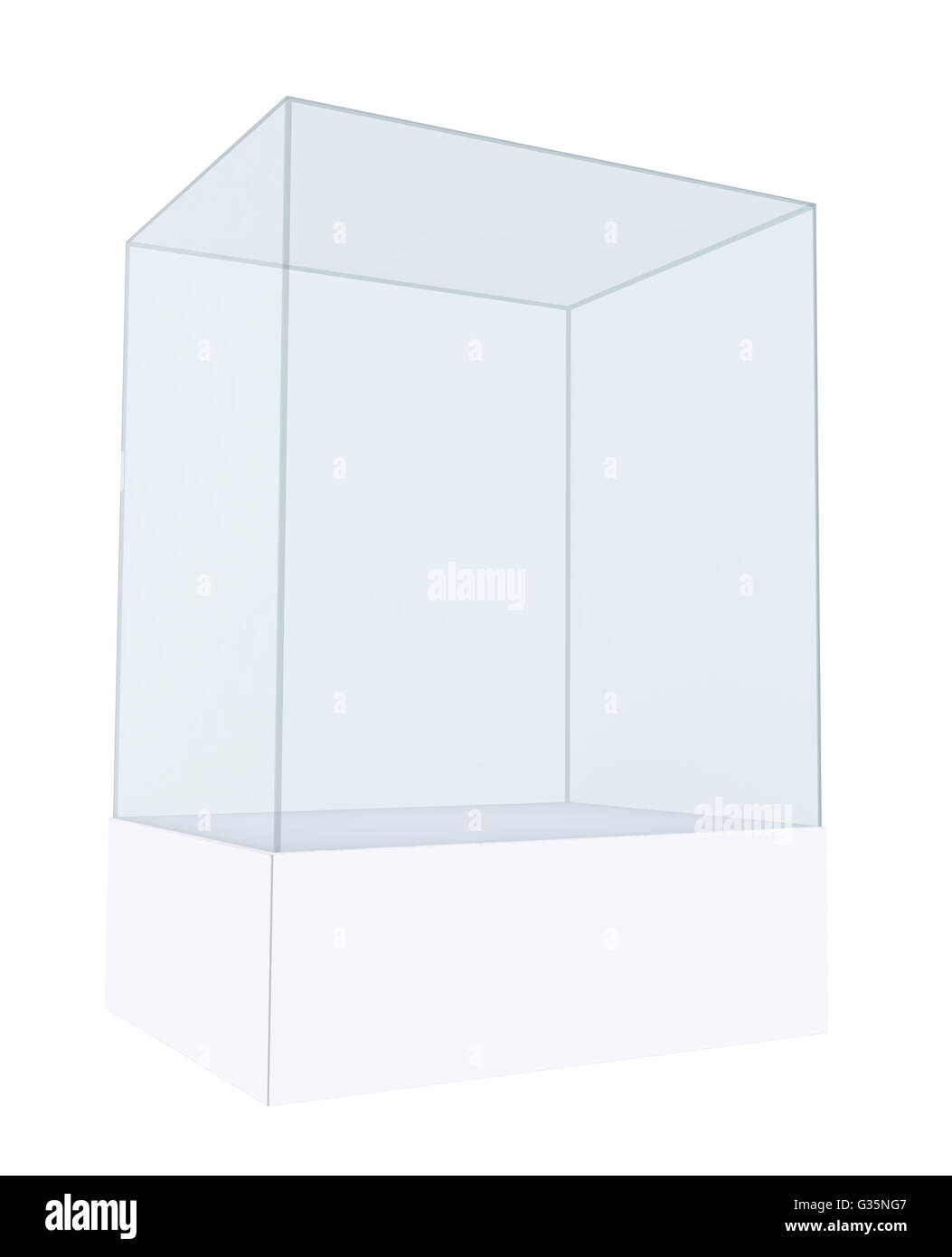 3D empty glass box for exhibit Stock Photo - Alamy