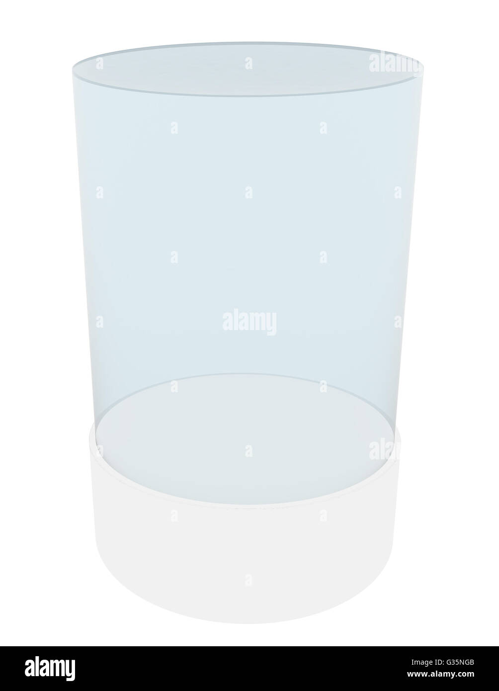 3D empty glass cylinder for exhibit Stock Photo - Alamy