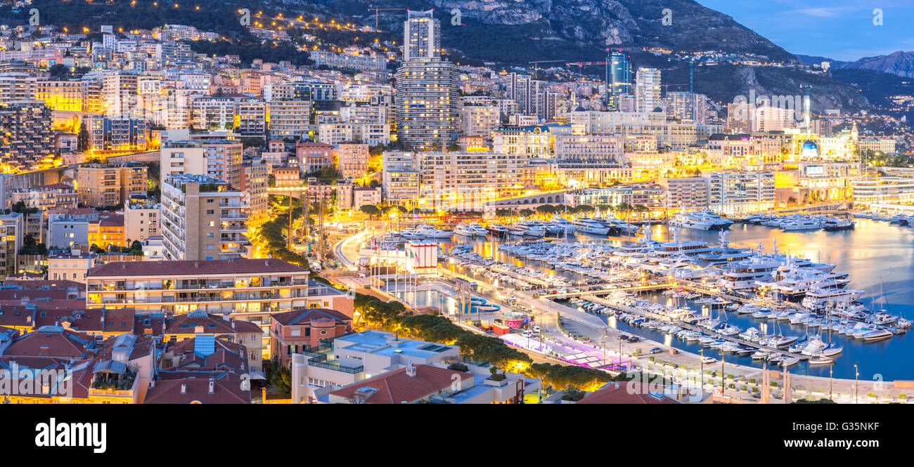 Monaco Monte Carlo harbour french riviera panorama Stock Photo - Alamy