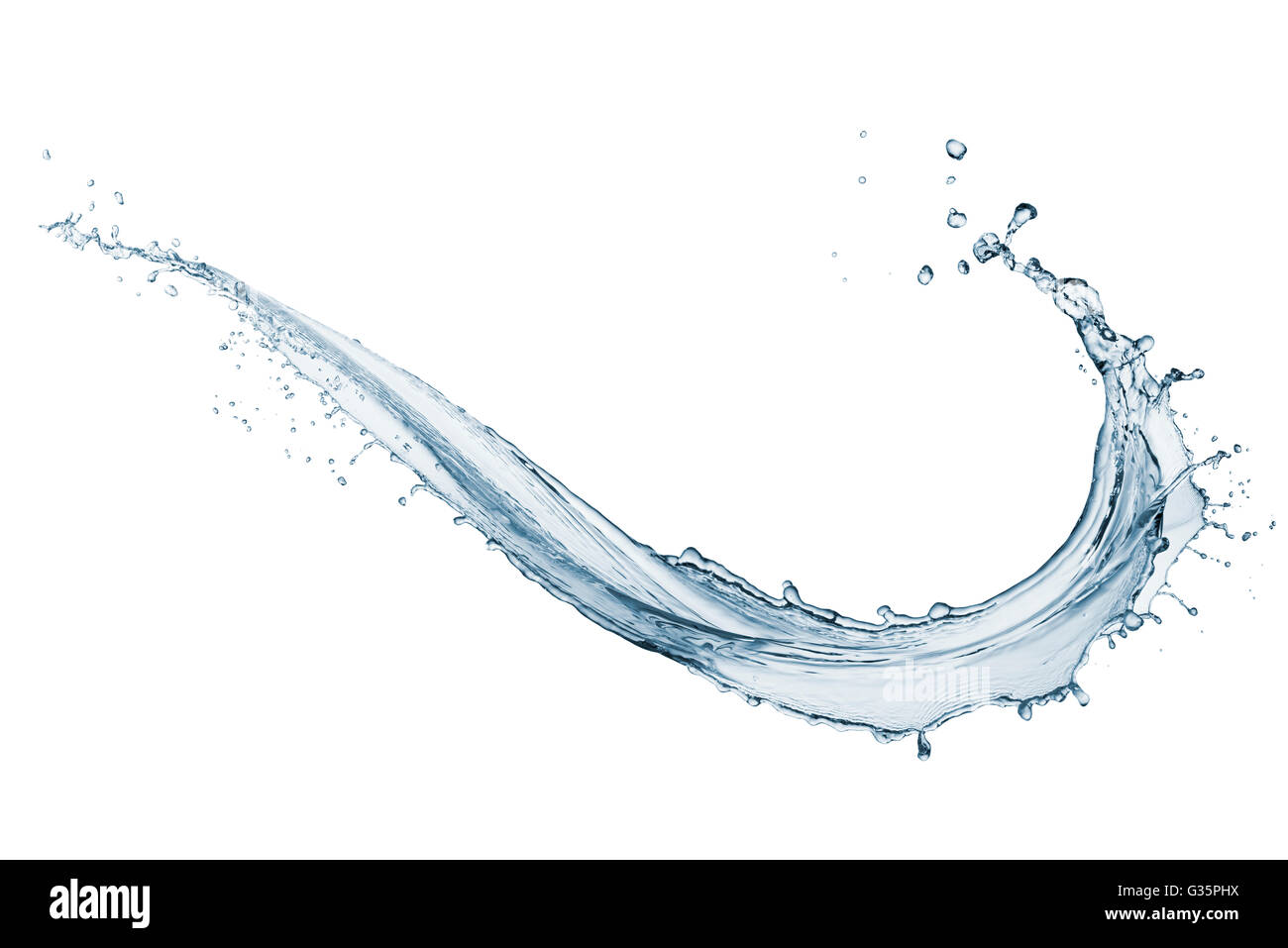 wave of natural water with splashing, isolated on white Stock Photo - Alamy