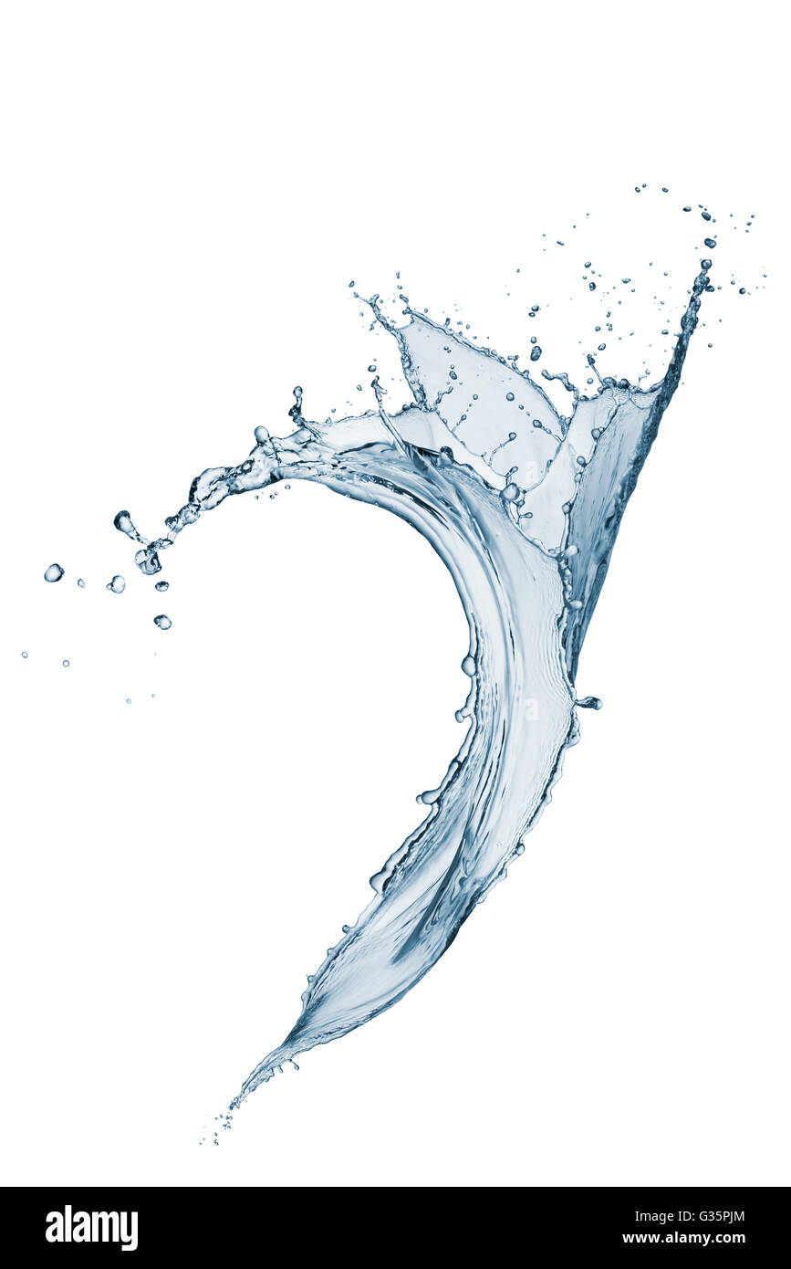 wave of natural water with splashing, isolated on white Stock Photo - Alamy