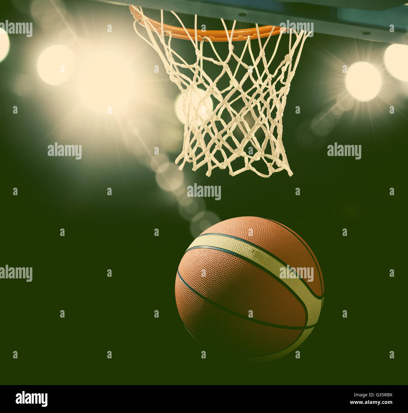 Nba basketball ball through hoop hi-res stock photography and images ...