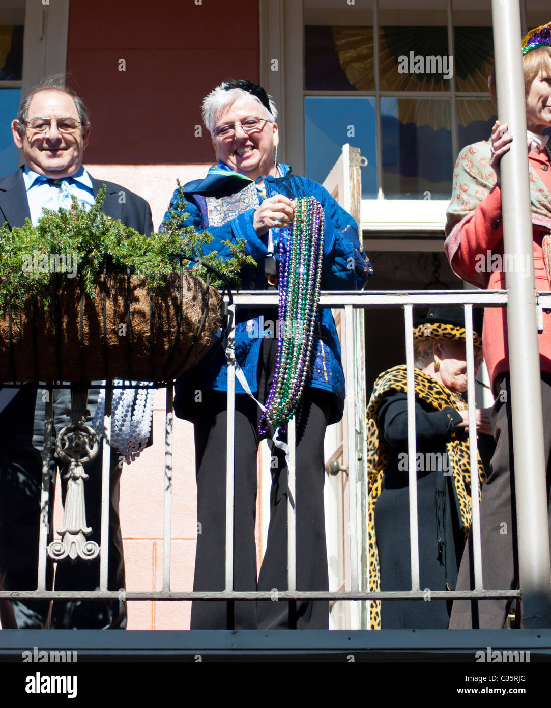 Seniors celebrating Mardi Gras on a balcony in New Orleans Louisiana ...