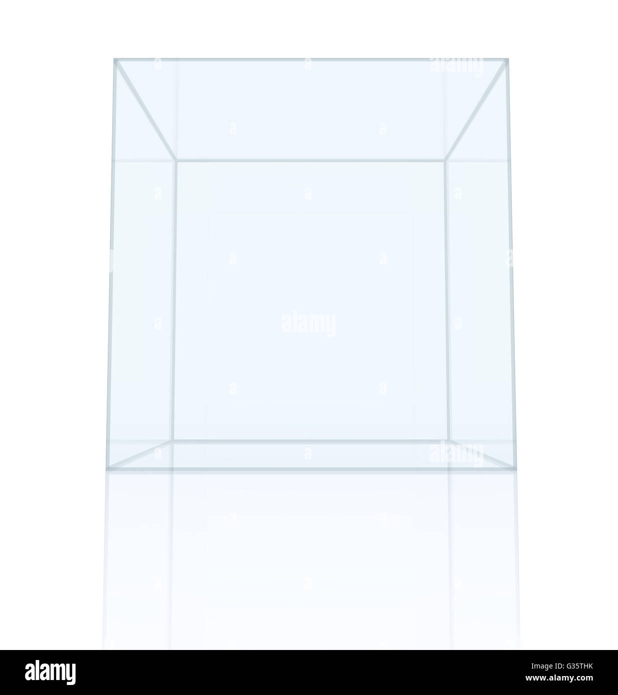 Transparent box with reflection on floor Stock Photo - Alamy