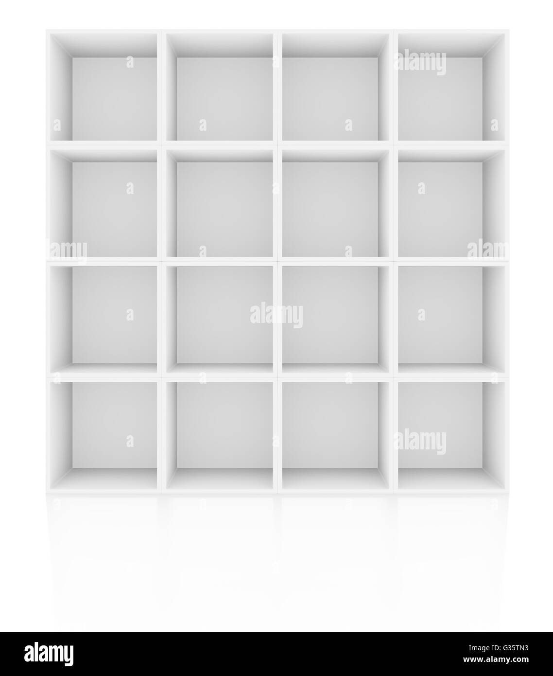 Empty shelves, blank bookcase library Stock Photo - Alamy