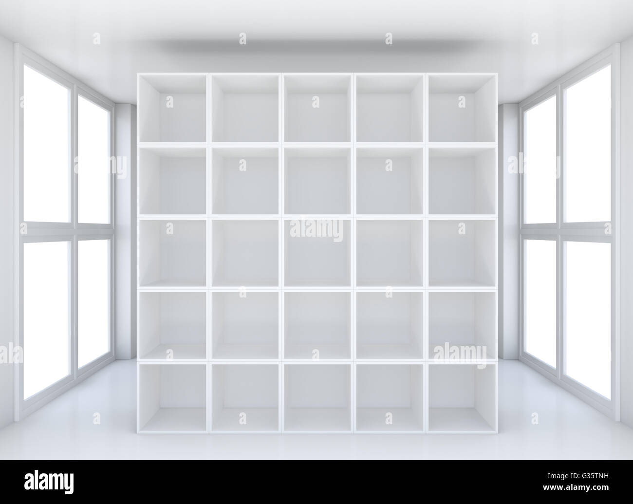 White clean hall or room with shelf Stock Photo - Alamy