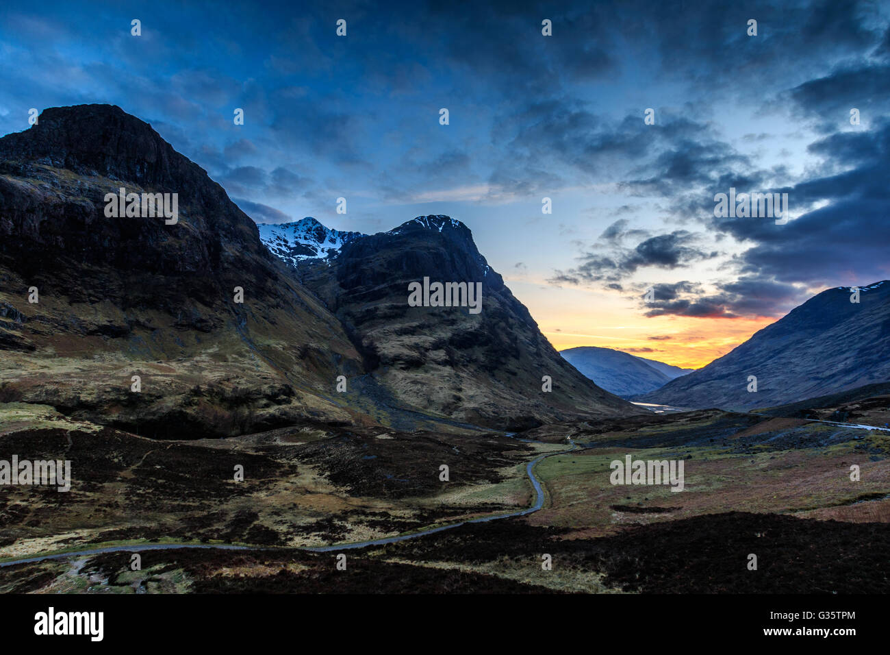 Glencoe sunset , Scotland UK Stock Photo - Alamy